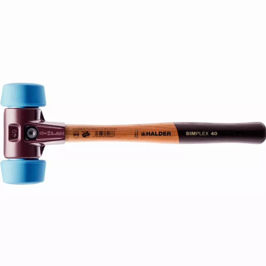 Maillet HALDER SIMPLEX TPE souple avec boîtier en fonte malléable et manche en bois de haute ...