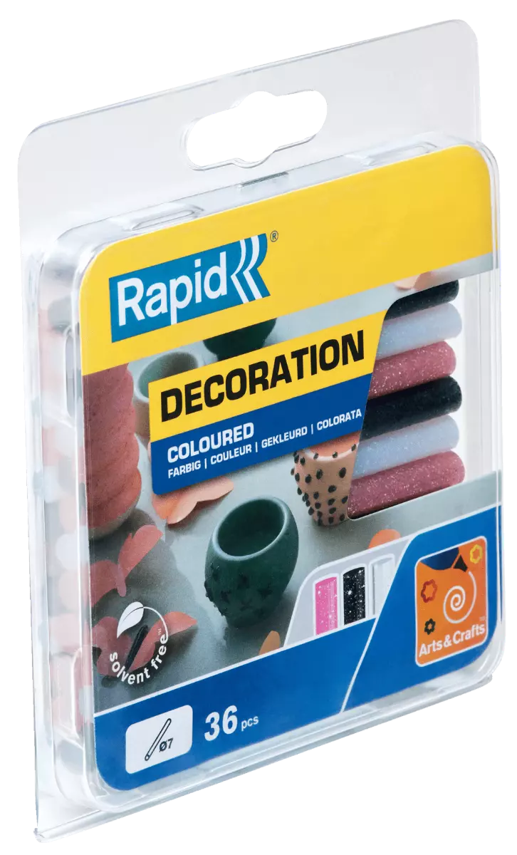 Bâtons de colle colorée pailletée 90 mm x 36 Sticks - Blanc/Noir/Rose ...