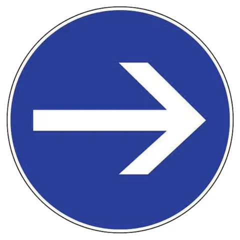 Panneau polystyrène choc Sens obligatoire - ISO 7001 - Ø 300 mm - NOVAP ...